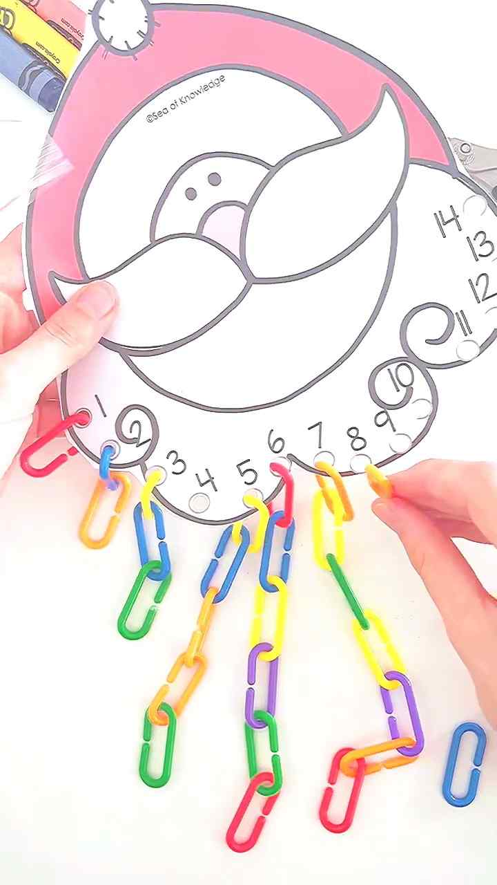 Christmas Counting Mats [Plastic Link Chain Santa Head]