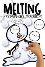12+ Addition Games Kindergarten Melting Snowman Cards Free
