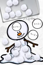 12+ Addition Games Kindergarten Melting Snowman Cards Free