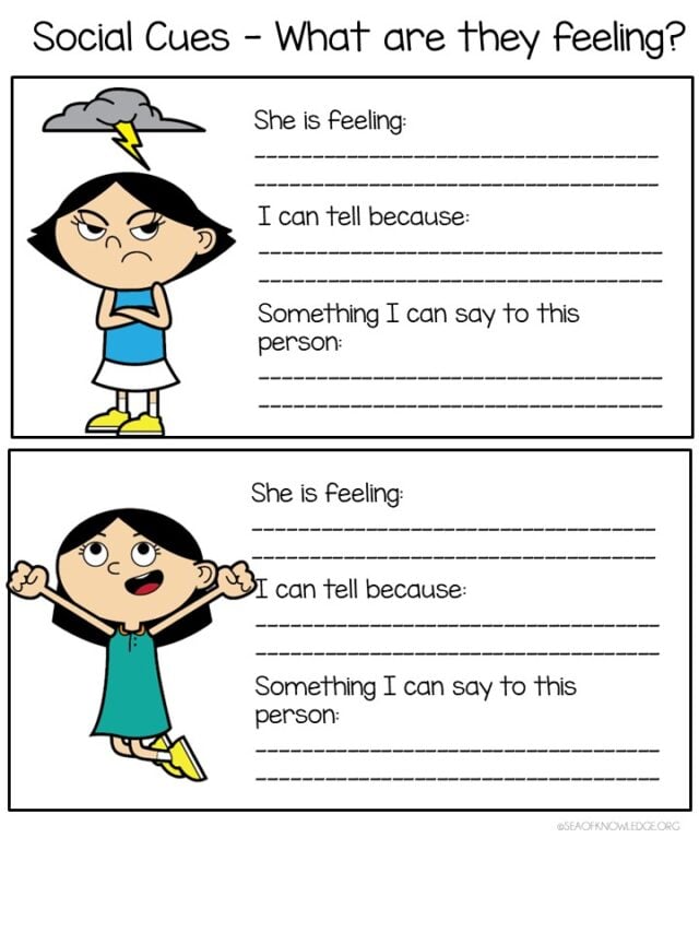 Social Skills Worksheets for Autism PDF Printables and Workbooks