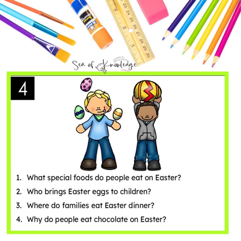 WH Questions Easter: Fun Speech Therapy and Comprehension Cards for Kids