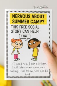 Going to Camp Social Skills Story (With Cutest Printable!)