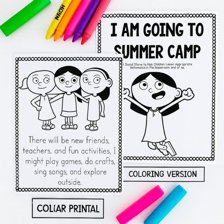 Going to Camp Social Skills Story (With Cutest Printable!)