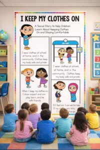 Keeping My Clothes On Editable Social Skills Story for Autism and ...