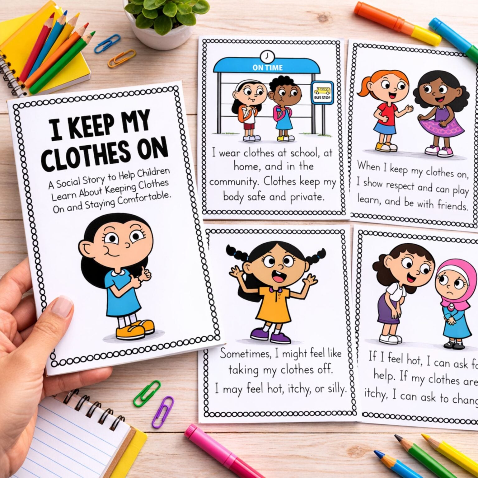 Keeping My Clothes On Editable Social Skills Story for Autism and ...