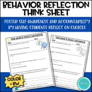 Behavior Sheet Think Sheets That Actually Work (Plus the Stop Think ...
