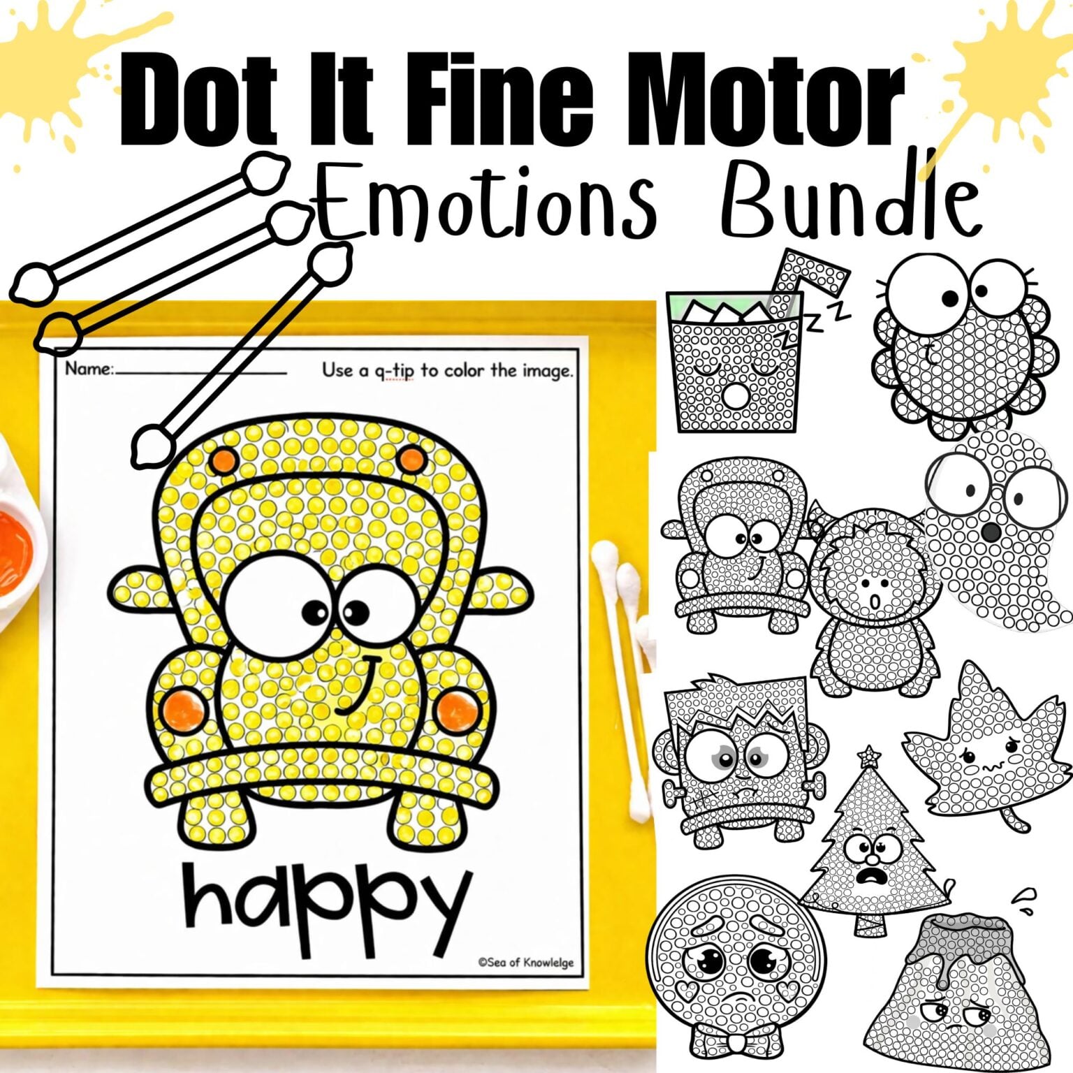50+ Q Tip Painting Templates and Free Downloads for Preschool