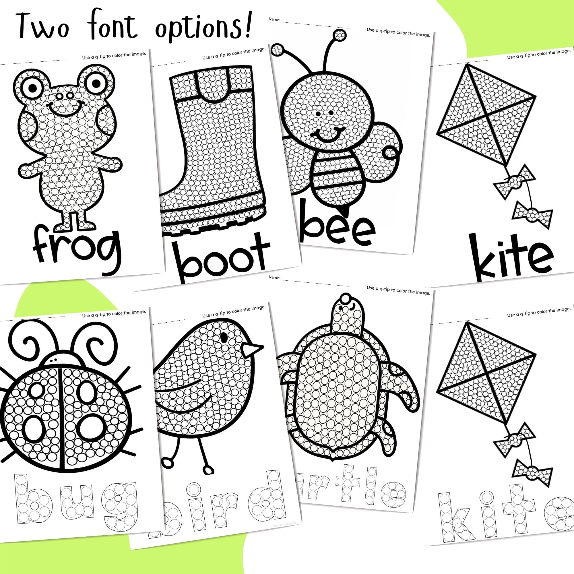 Q Tip Painting Spring: Easy Activities + Free Easter Printables - Sea ...