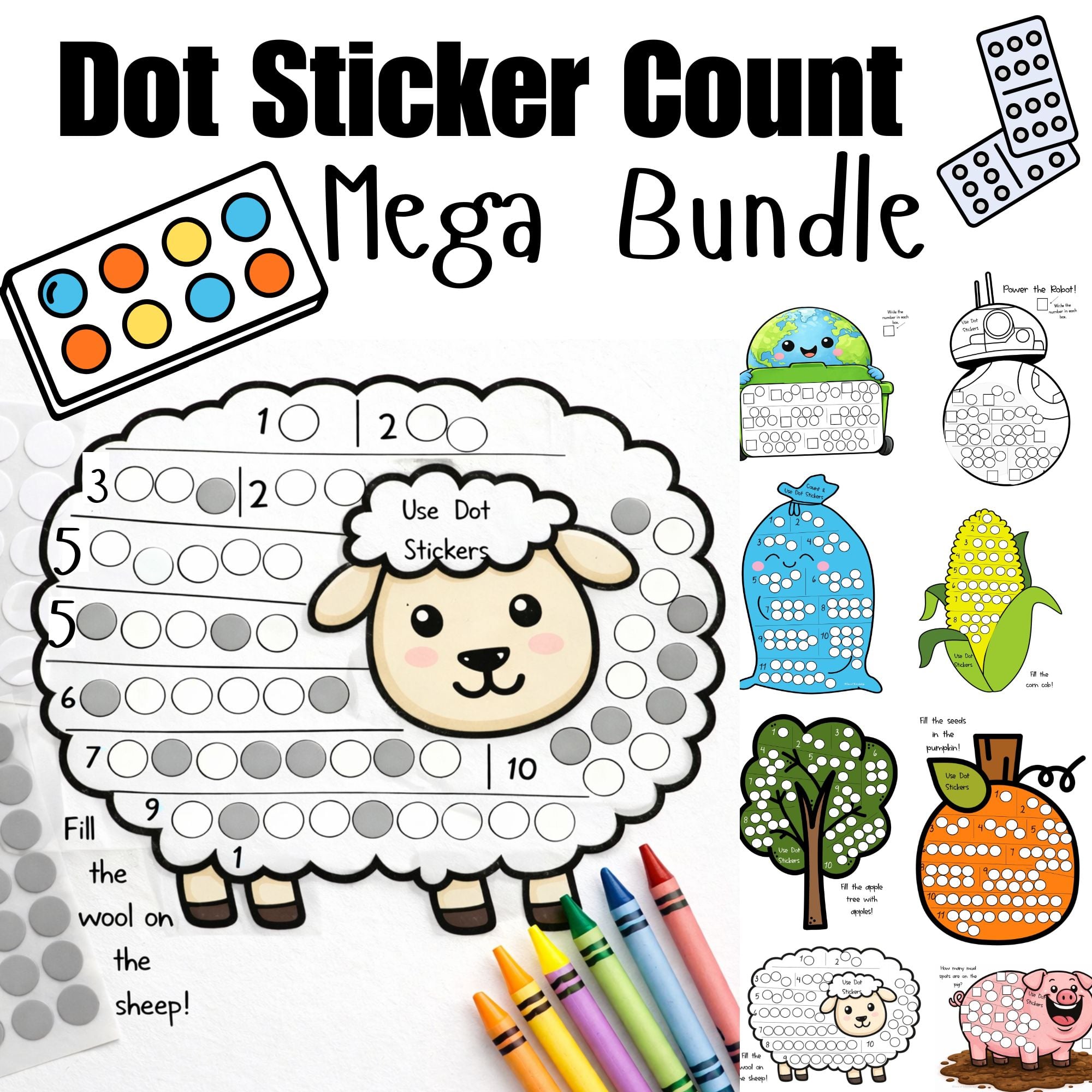 Dot Stickers Counting Worksheet (Free Earth Day Activity for Preschool ...